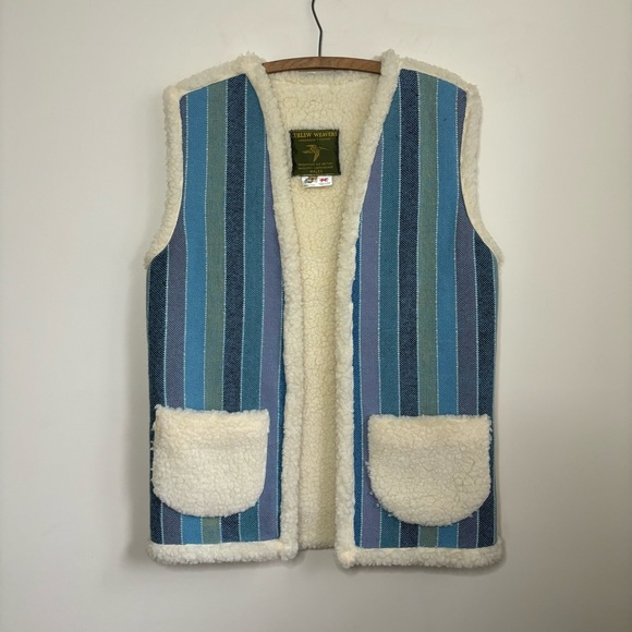Curlew Weavers | Jackets & Coats | Vintage Wool Woven Vest Made In ...